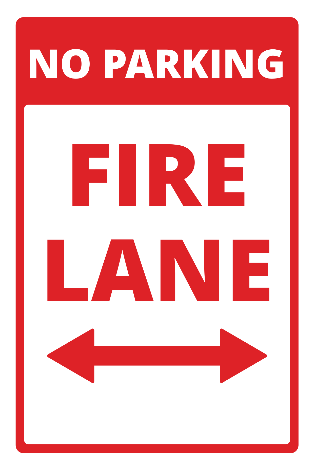 Rectangular Fire Lane No Parking Sign Template | Square Signs