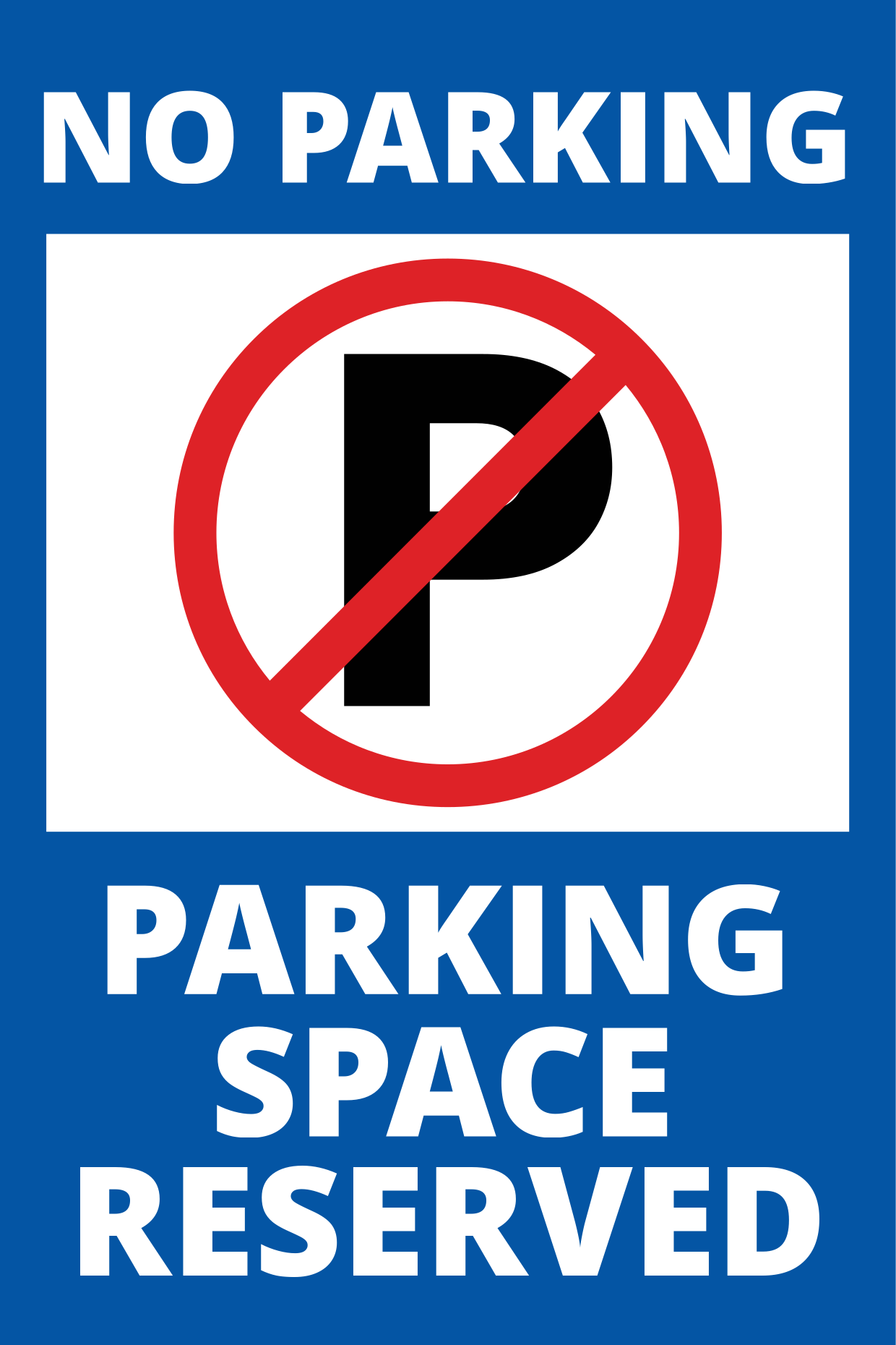 Blue Themed Reserved Parking Sign Template | Square Signs
