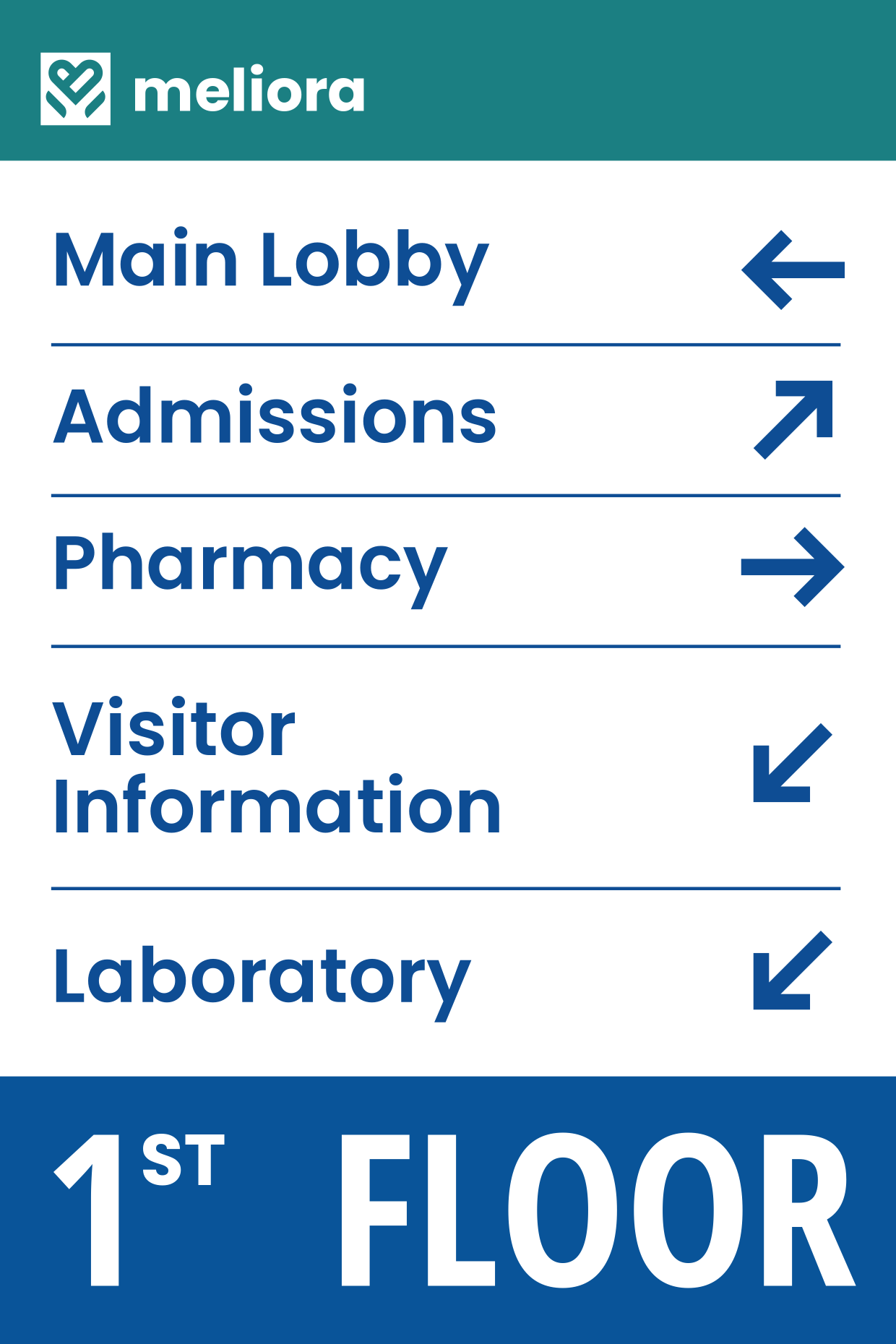 Directional Hospital Floor Plan Sign Tempate | Square Signs