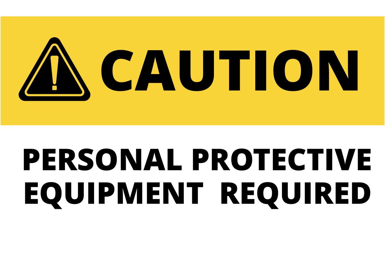 Caution PPE Required Sign Template | Square Signs