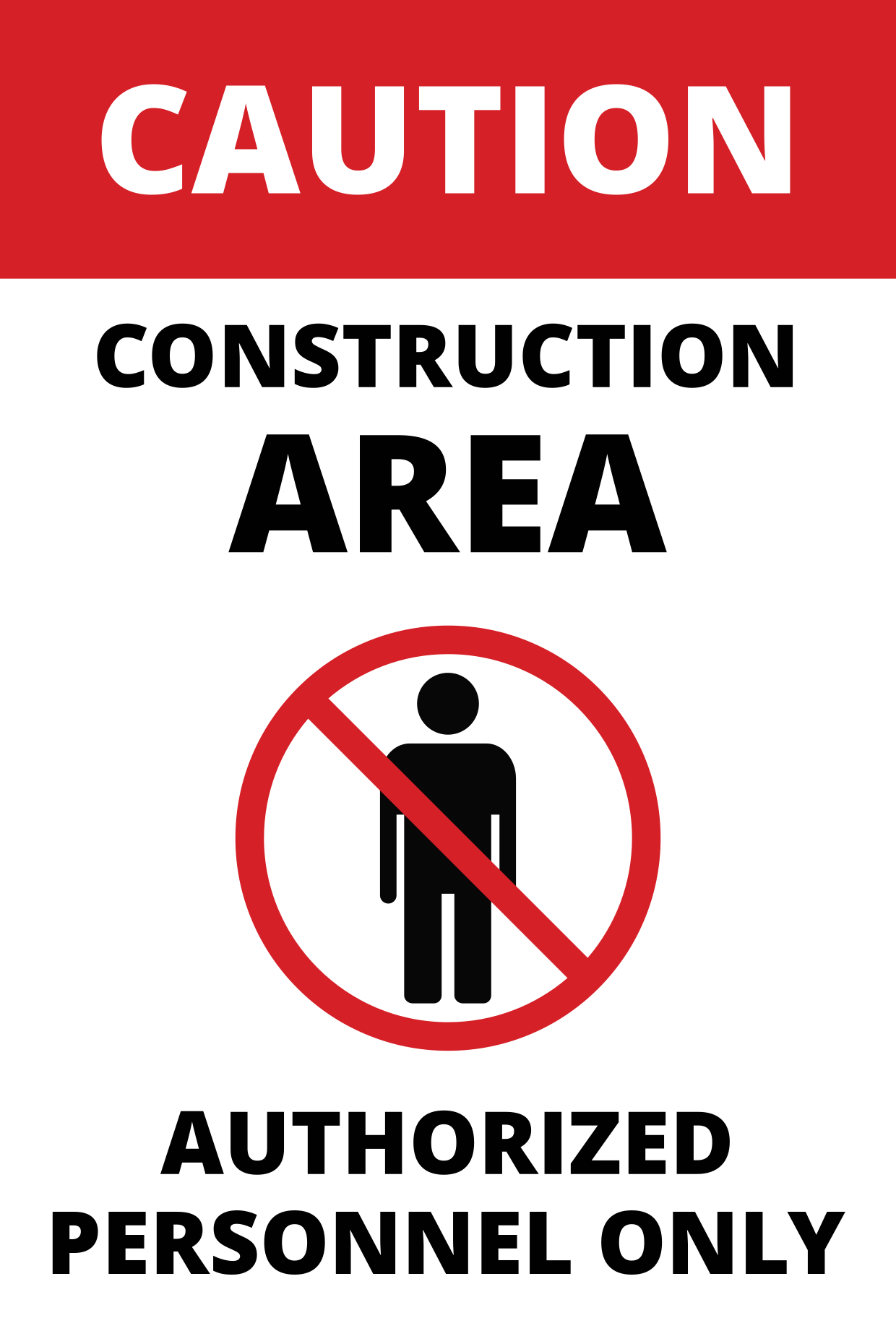 Caution Construction Area Sign Template | Square Signs
