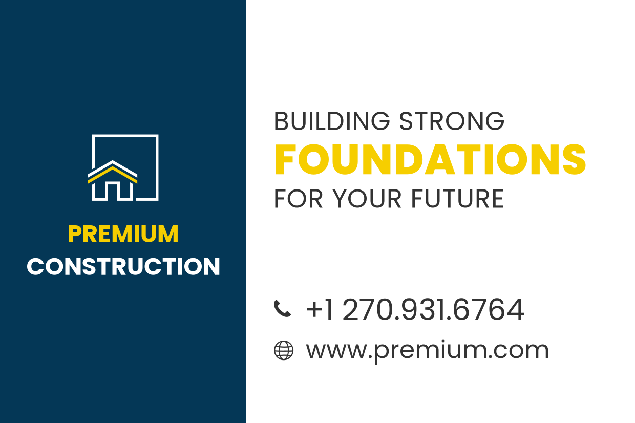 Premium Construction Foundation Sign Template | Square Signs