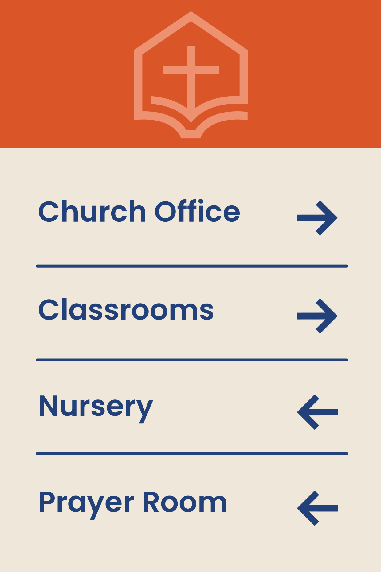 Church Directory Wayfinding Sign Template | Square Signs