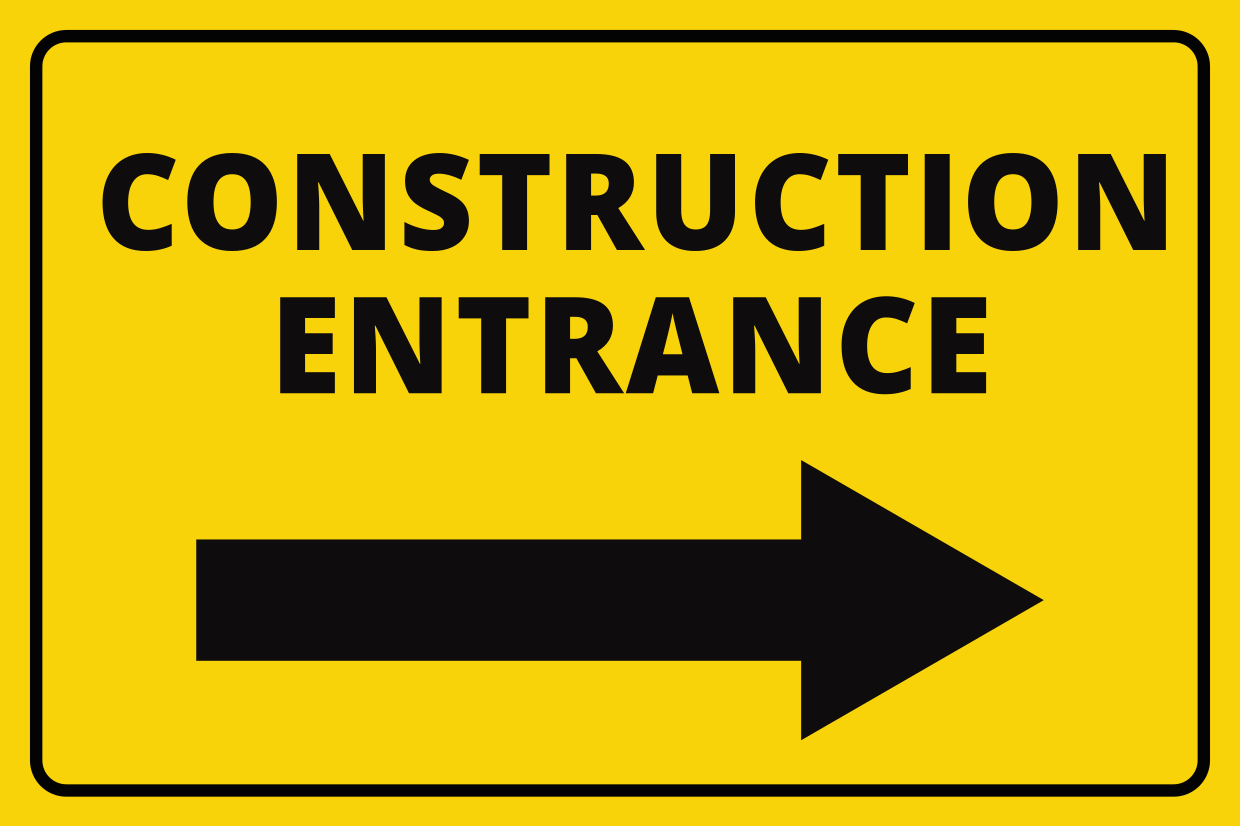 Black and Yellow Construction Sign Template | Square Signs
