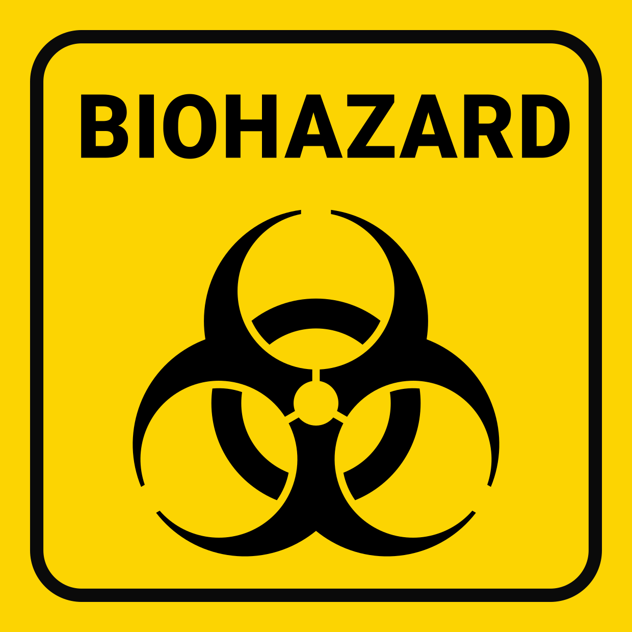 Black and Yellow Biohazard Safety Sign Template | Square Signs