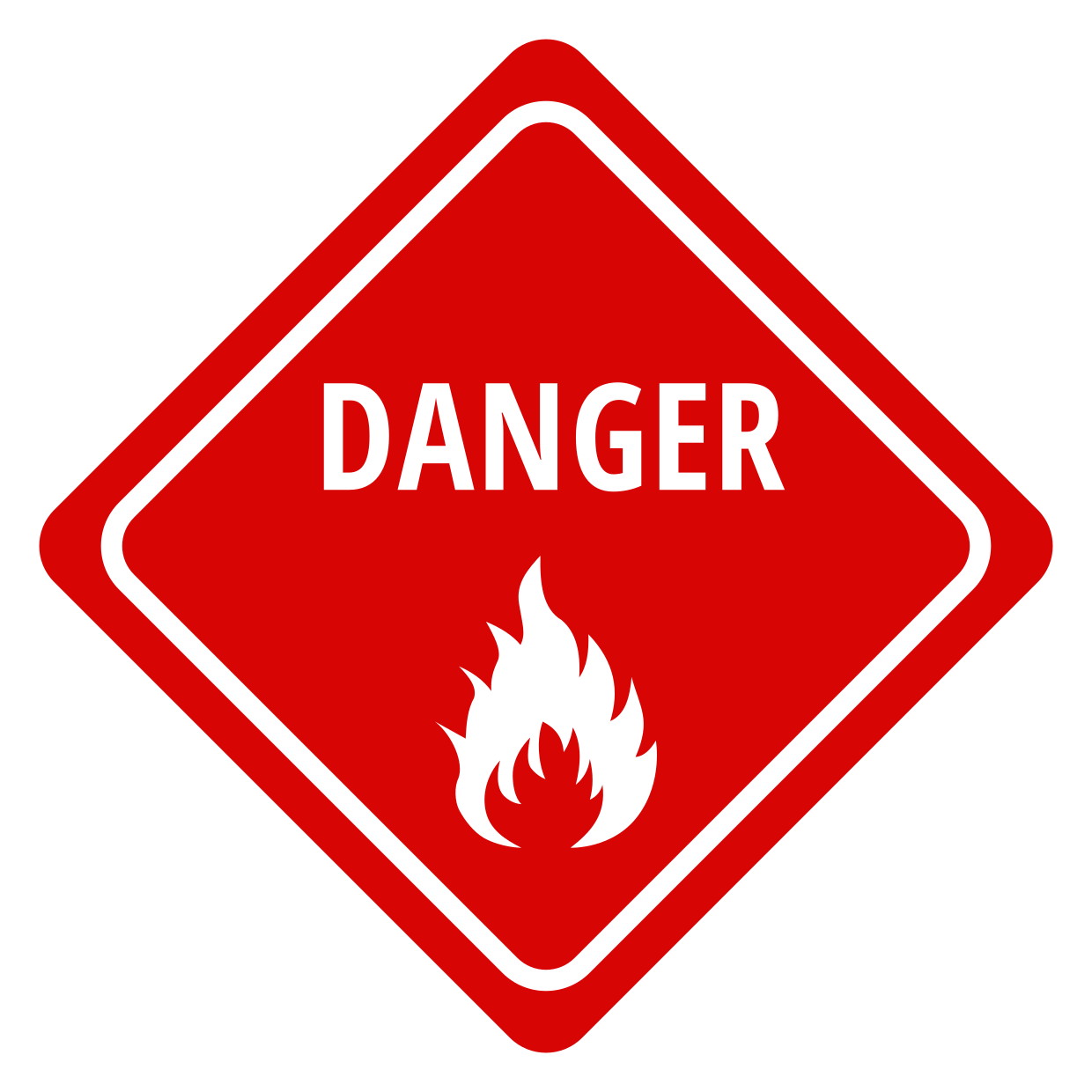 White and Red Safety Fire Sign Template | Square Signs