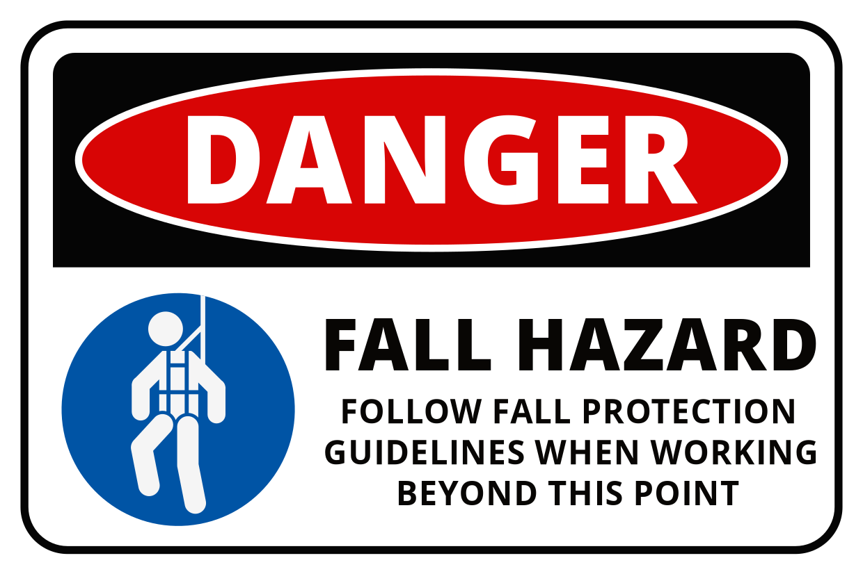 Danger Fall Hazard Safety Sign Template | Square Signs