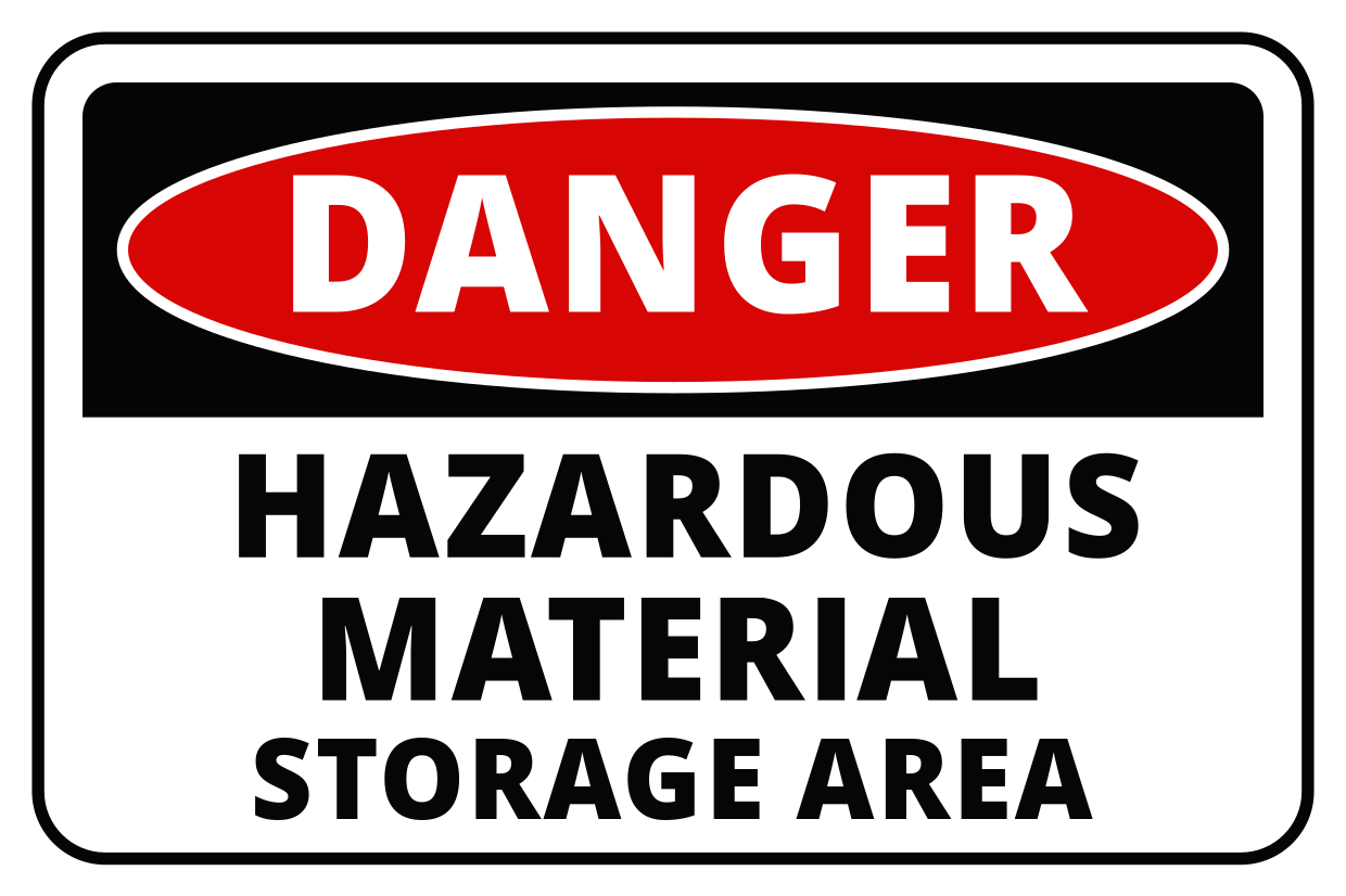 Danger Hazardous Material Safety Sign Template | Square Signs