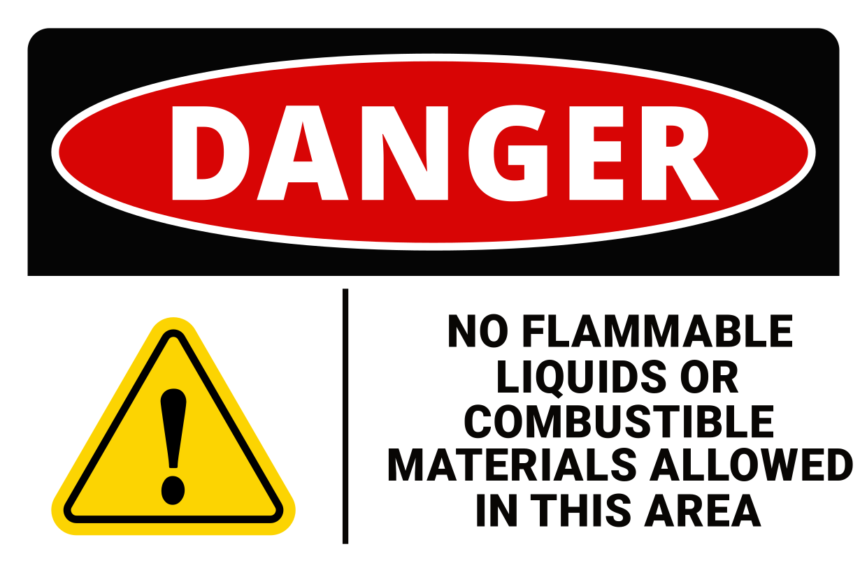 Danger No Flammable Liquids Safety Sign Template | Square Signs