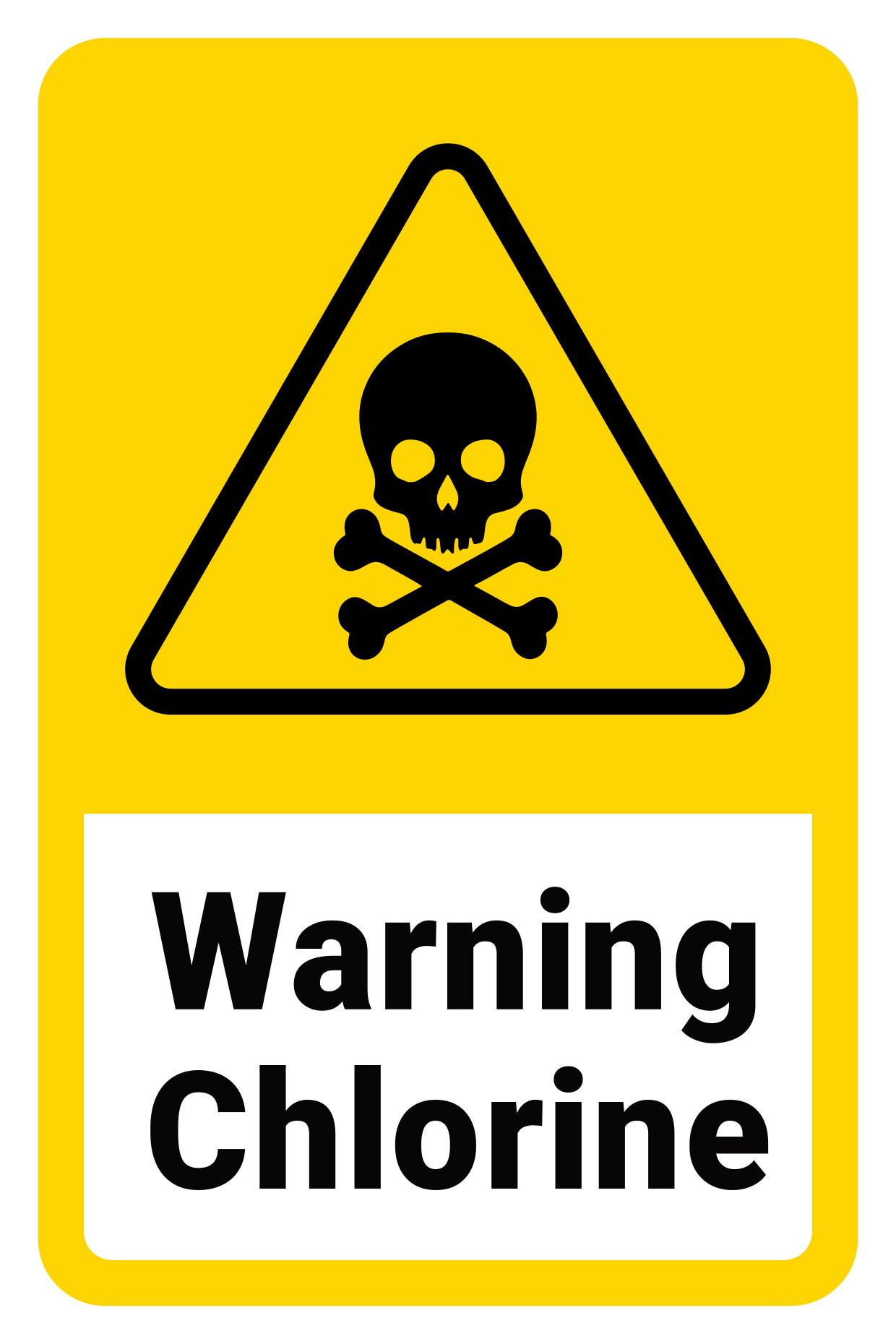 Warning Chlorine Safety Sign Template | Square Signs