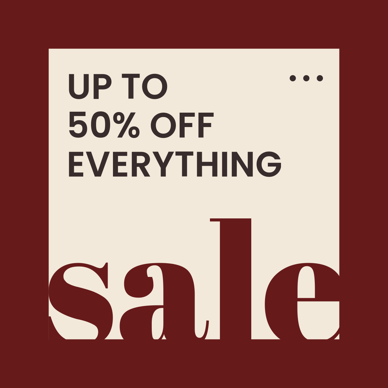 Up to Fifty Percent Retail Sale Sign Template | Square Signs