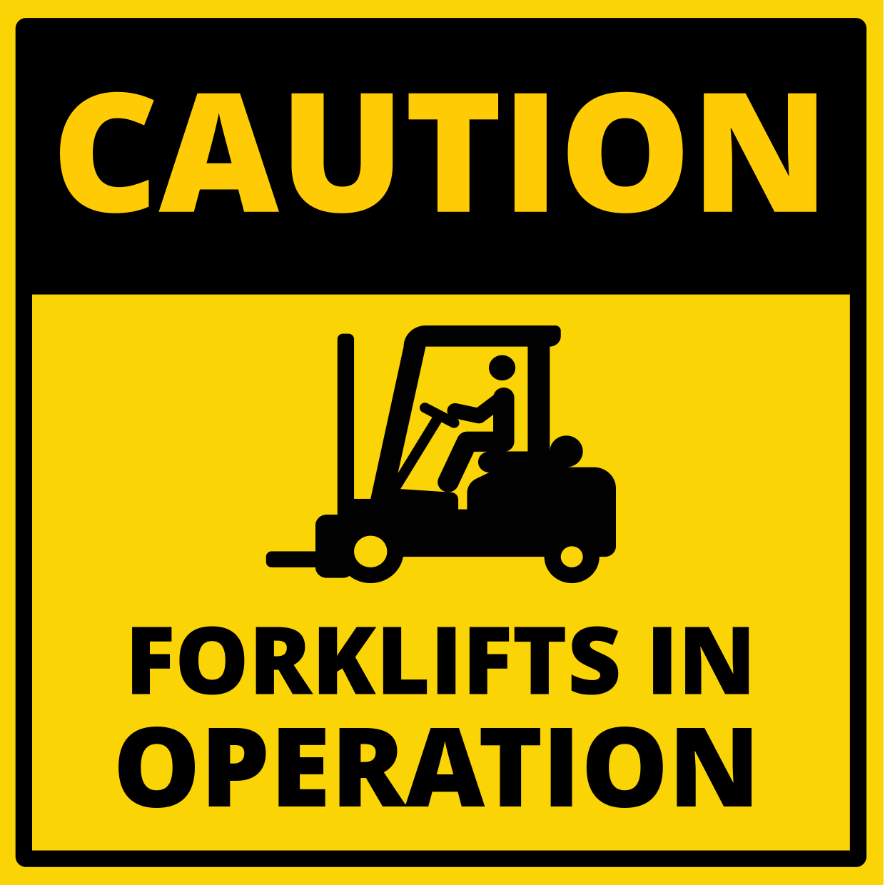 Forklifts in Operation Safety Sign Template | Square Signs