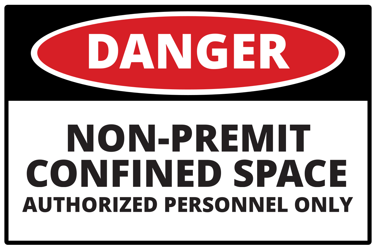 Black, White, and Red Confined Space Sign Template | Square Signs