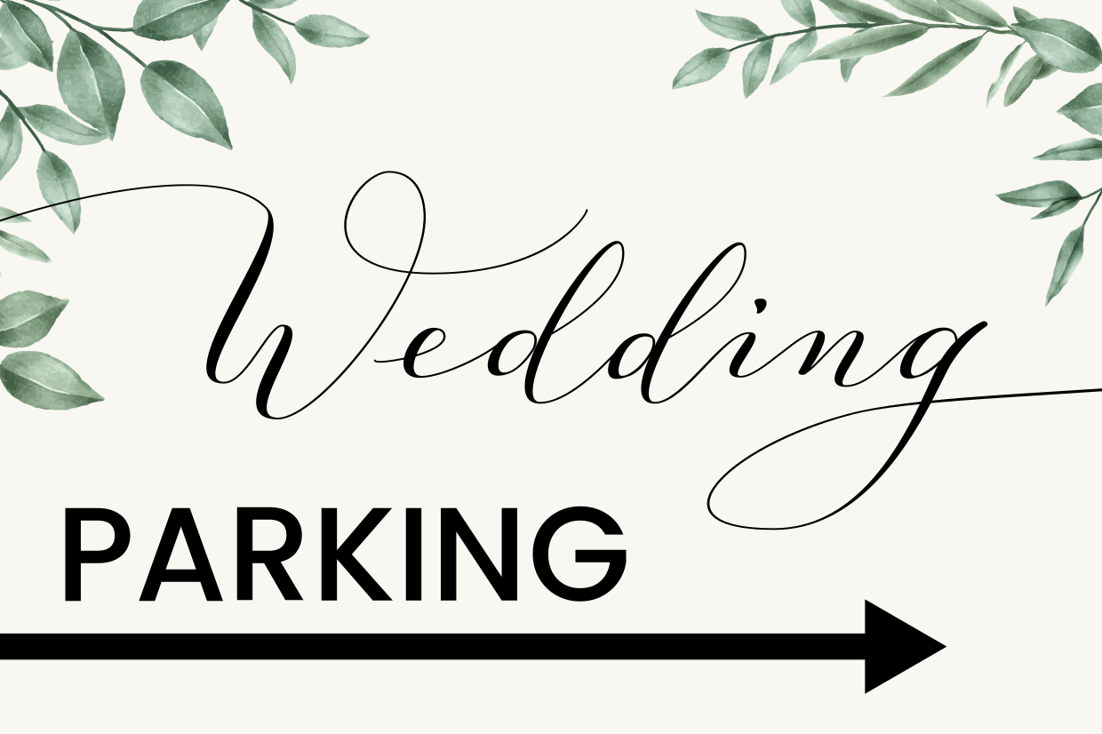 Blooming Wedding Parking Sign Template | Square Signs