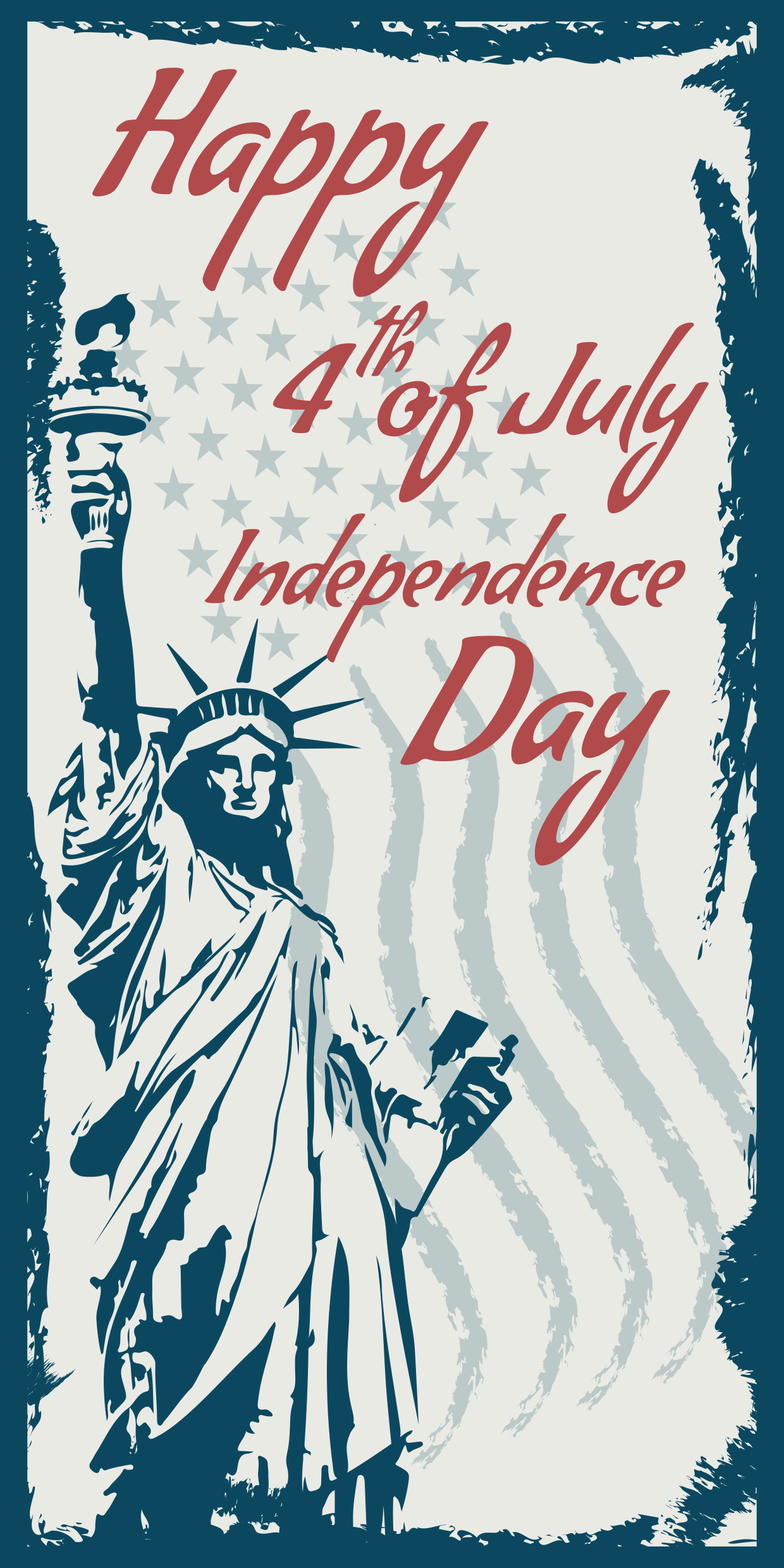 Statue of Liberty With a Happy 4th of July Quote Template | Square Signs