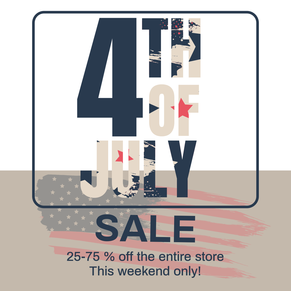 Eye-Catching 4th of July Sale Sign Template | Square Signs