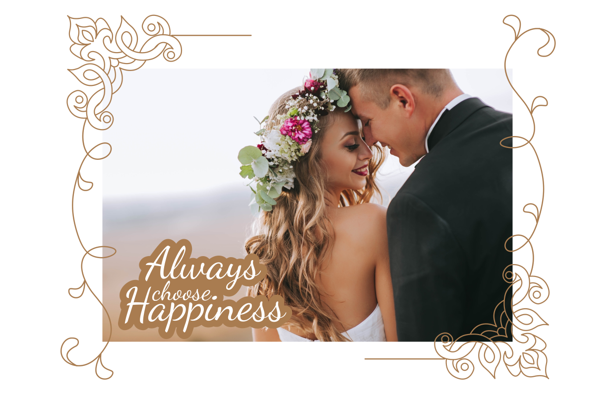 Always Choose Happiness Bride and Groom Sign Template | Square Signs