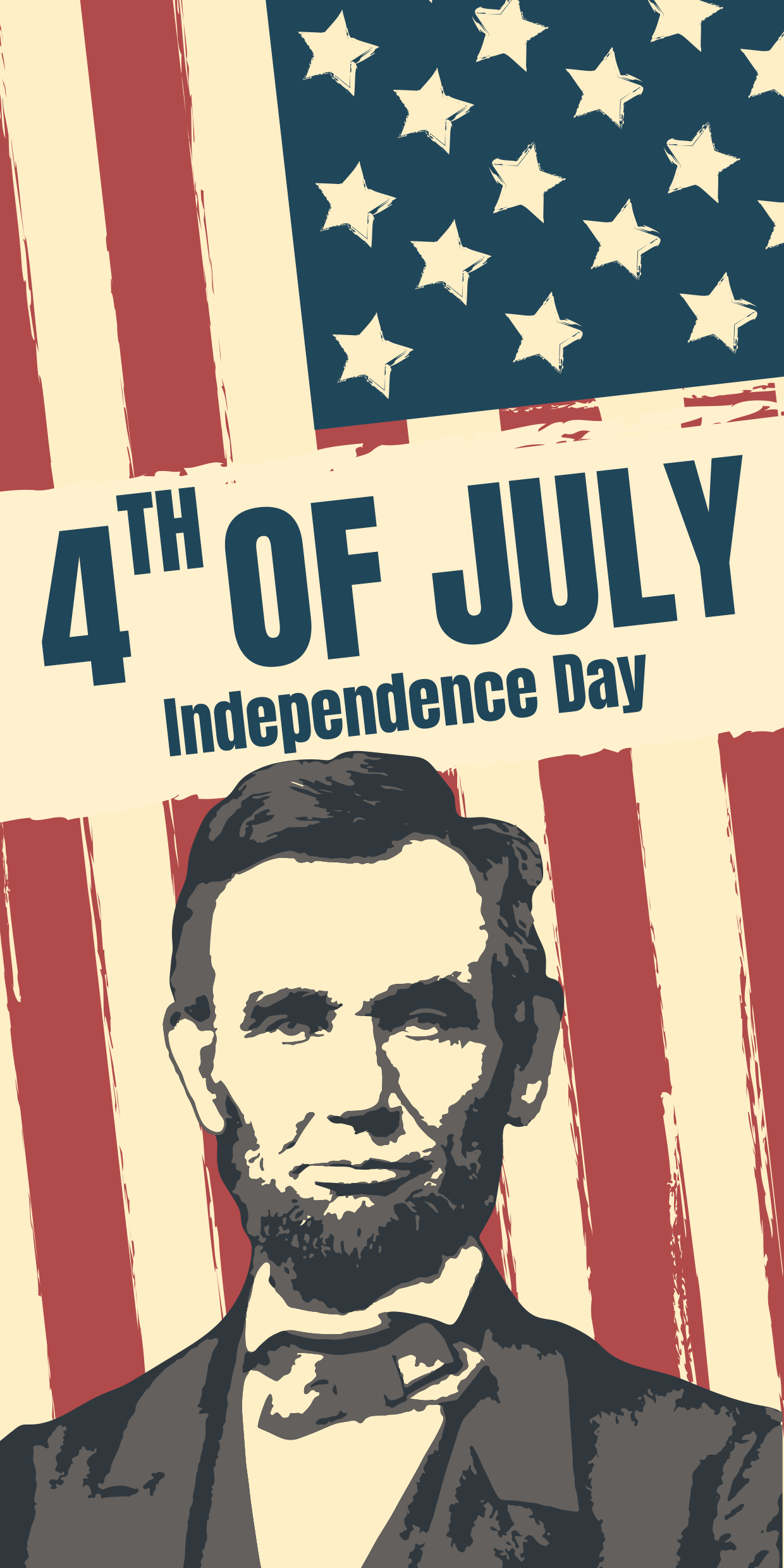 Abraham Lincoln Illustration Independence Day Template | Square Signs