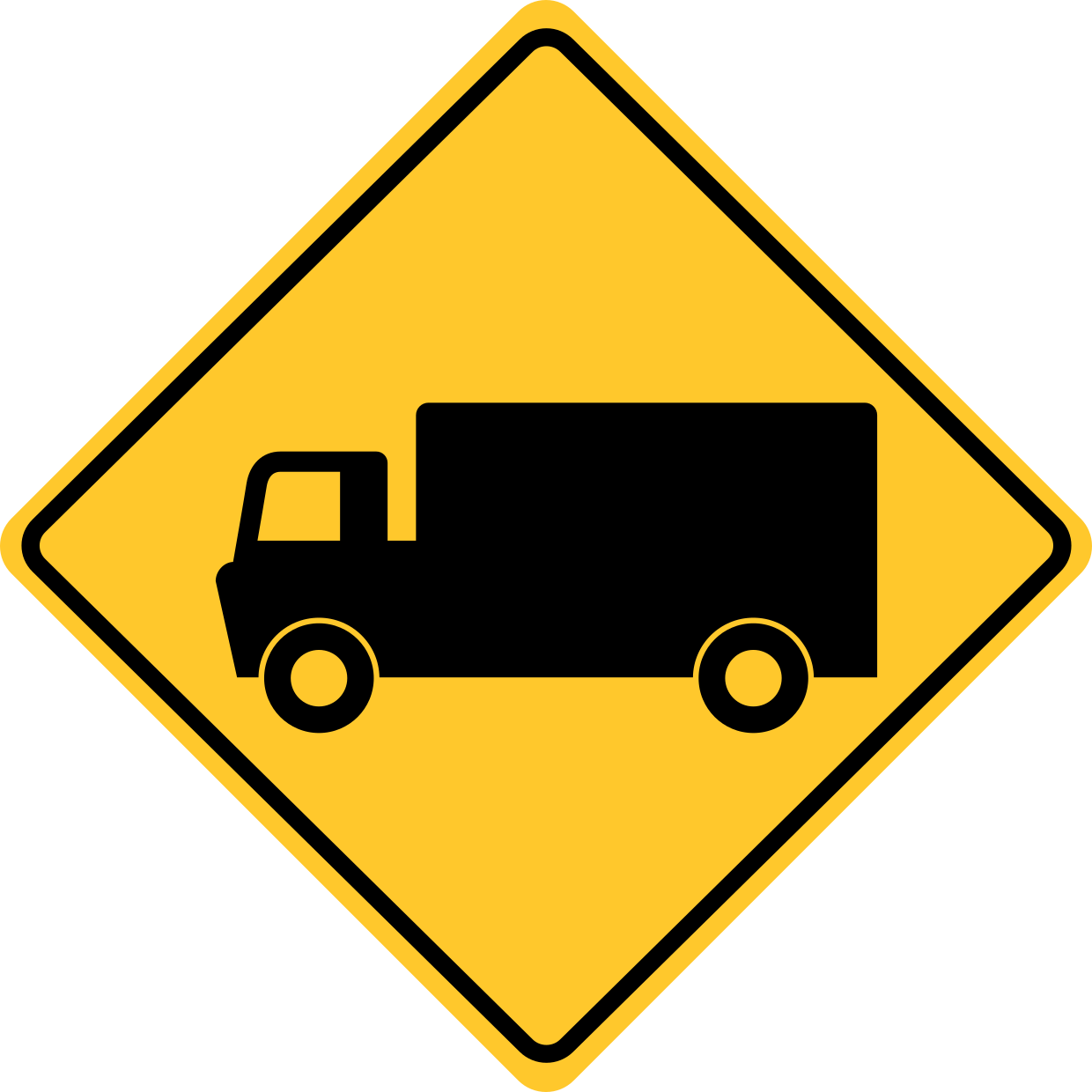 Truck Crossing Alert Sign Template | Square Signs