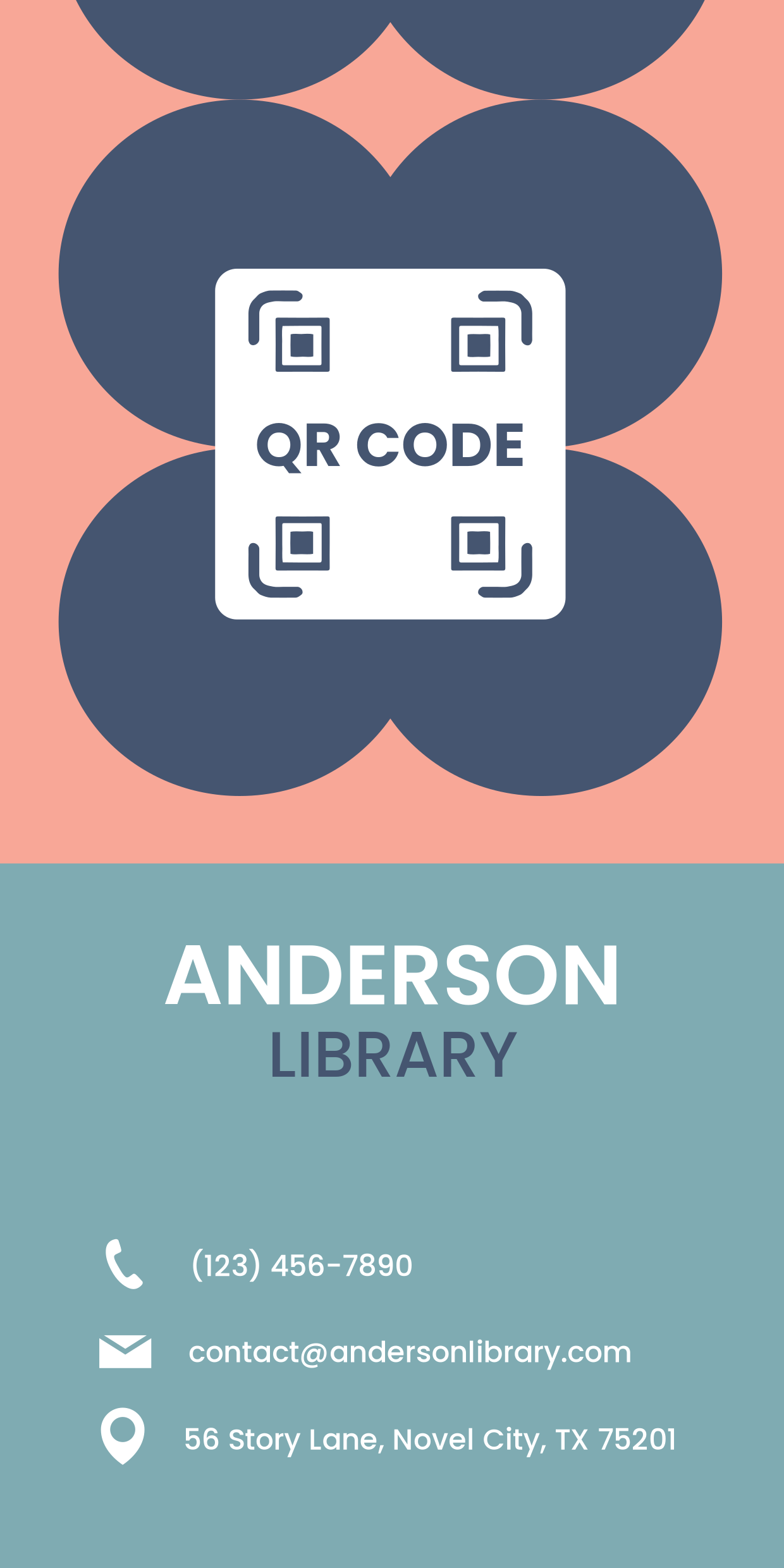 Library Contact Card QR Code Template | Square Signs
