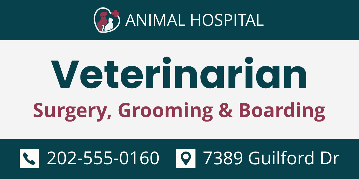 Cat and Dog Heart and Cross Vet Care Hospital Sign Template | Square Signs