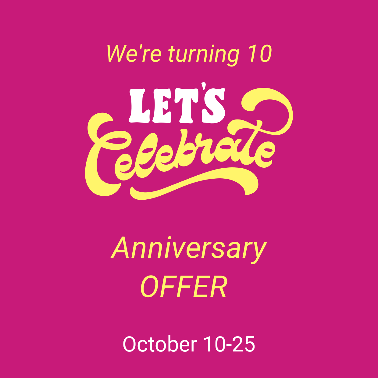 Anniversary Campaign Retail Store Sale Sign Template | Square Signs