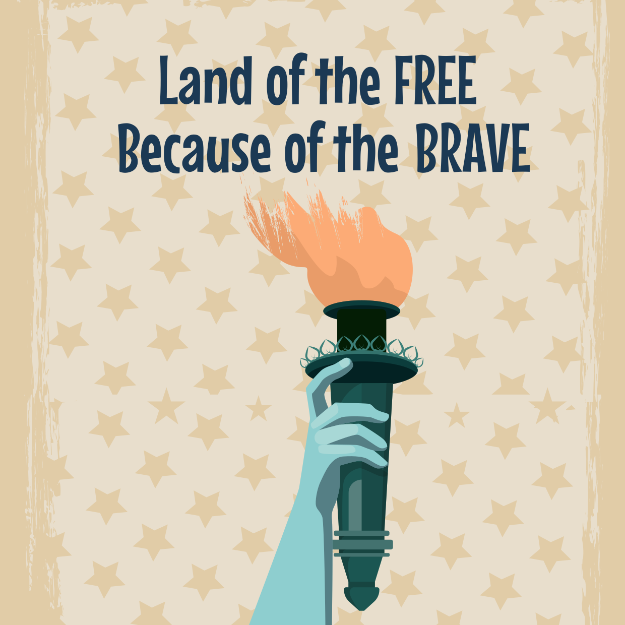Statue of Liberty Torch and a 4th of July Quote Template | Square Signs