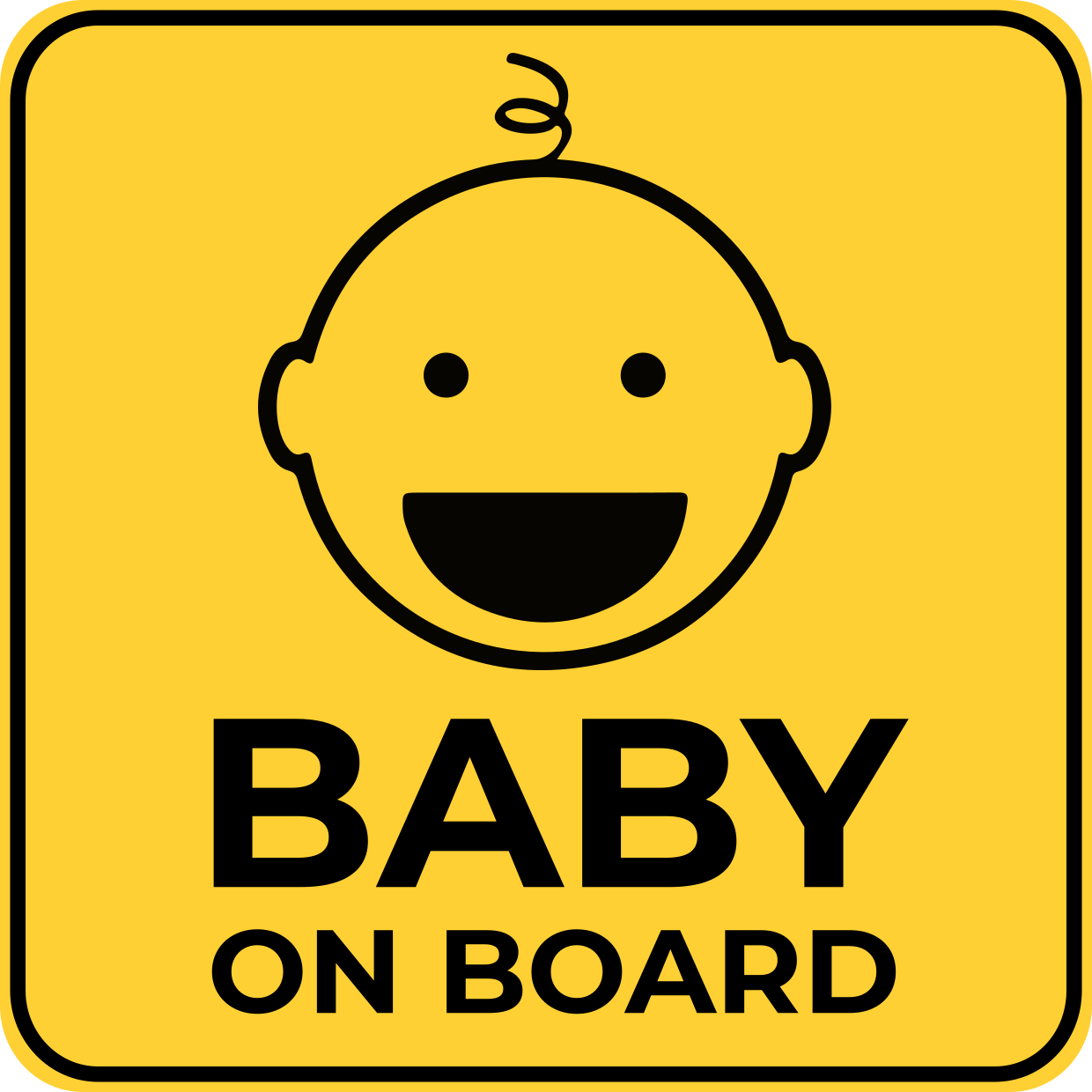 Square Baby on Board With Smiling Child Sign Template | Square Signs
