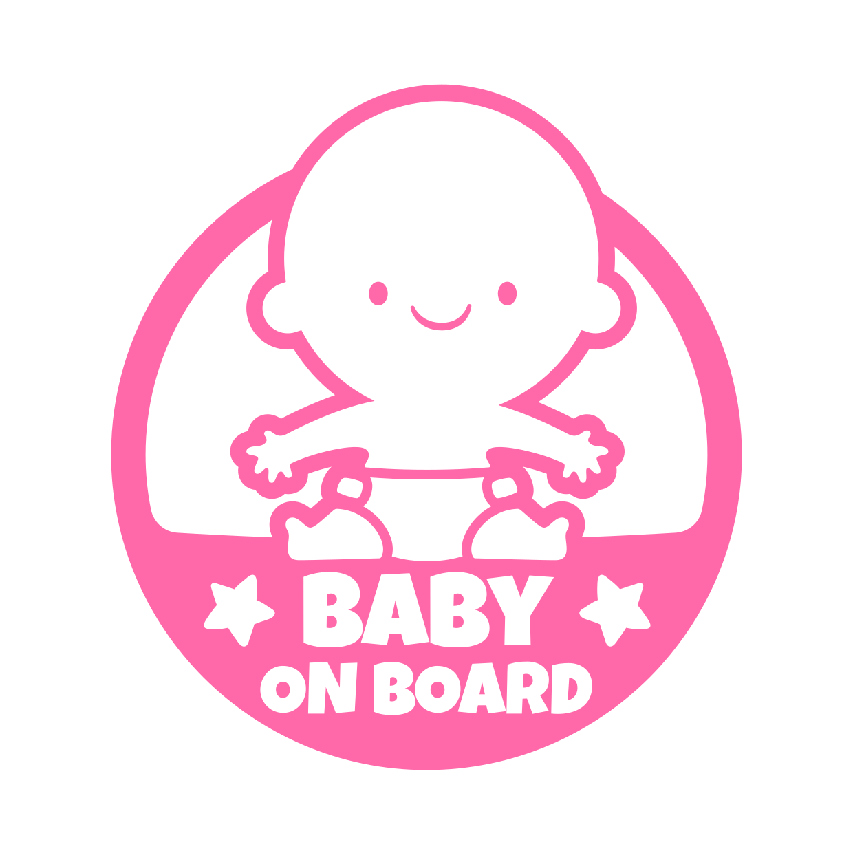Pink Smiling Baby on Board With Diapers and Stars Template | Square Signs