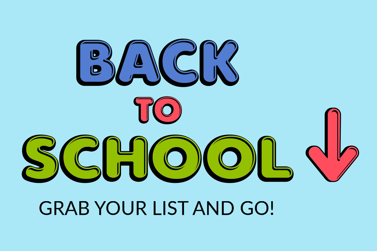 Back to School Grab Your List Directional Sign Template | Square Signs