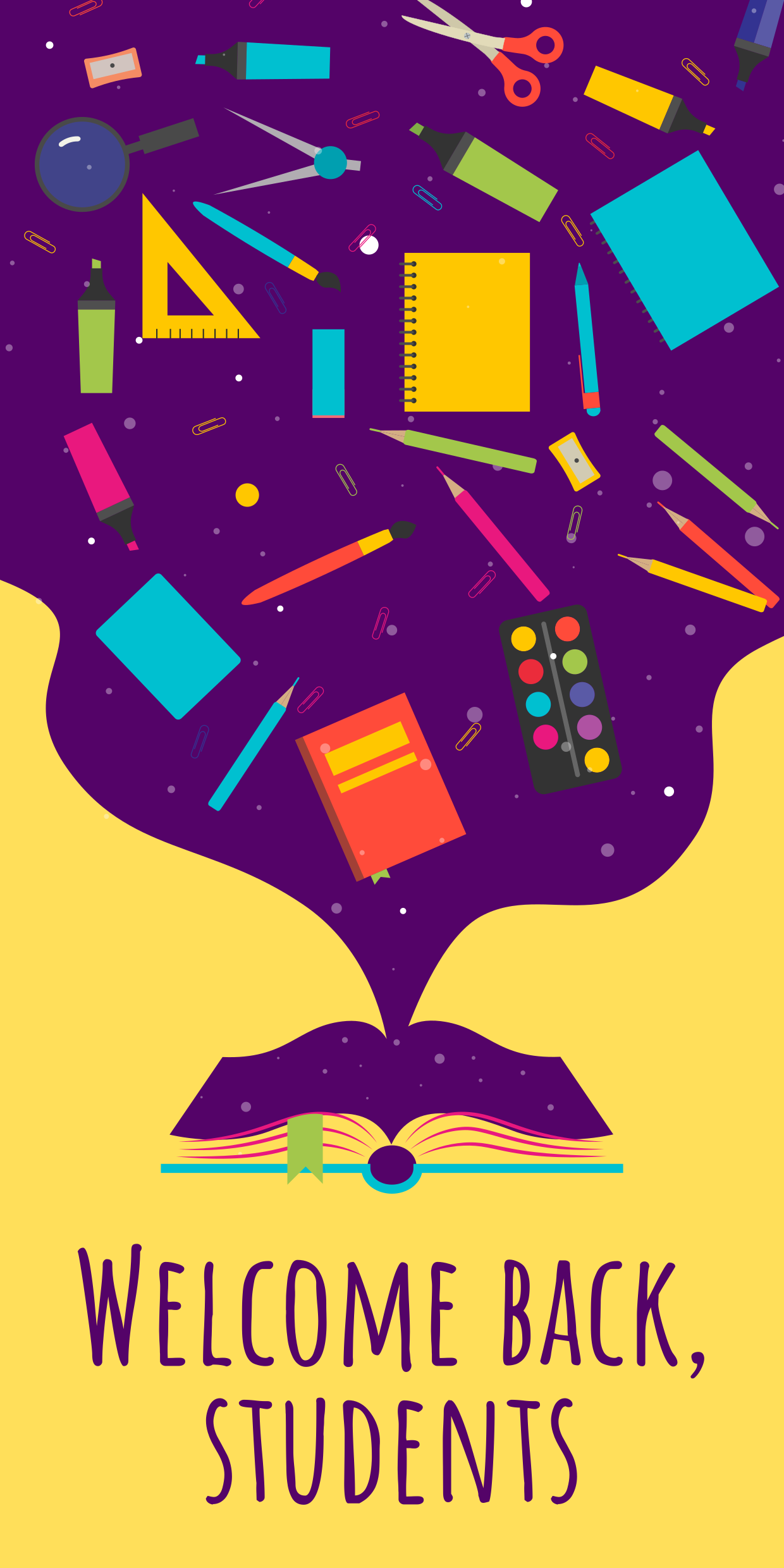 Open Book to Universe Back to School Sign Template | Square Signs