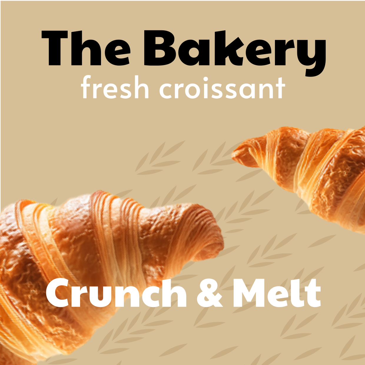 Bakery Fresh Croissant Image Sign Template | Square Signs