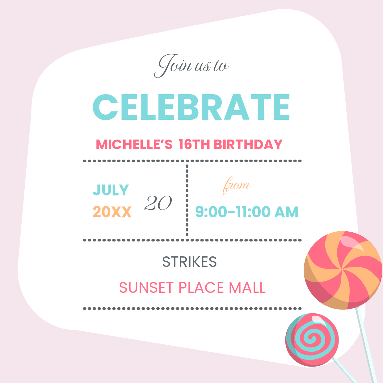 Real Lollipop Invitations