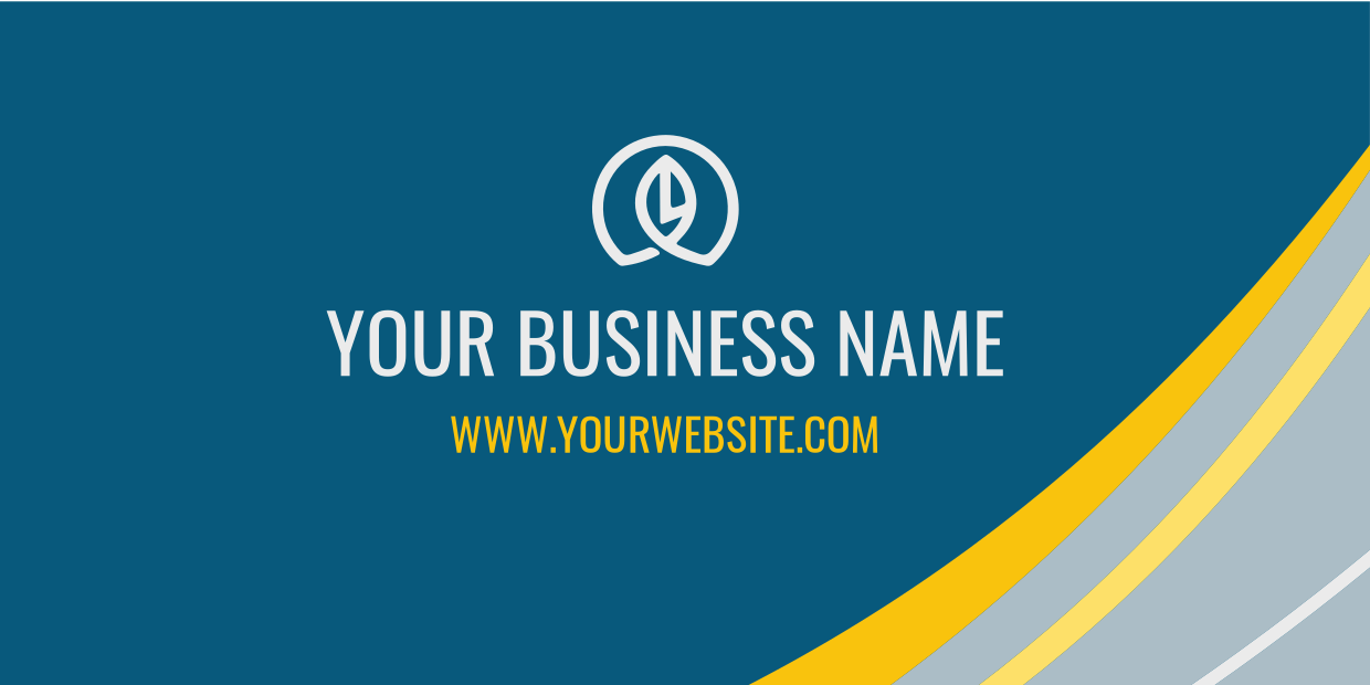 Blue and Yellow Business Name With Website Sign Template | Square Signs