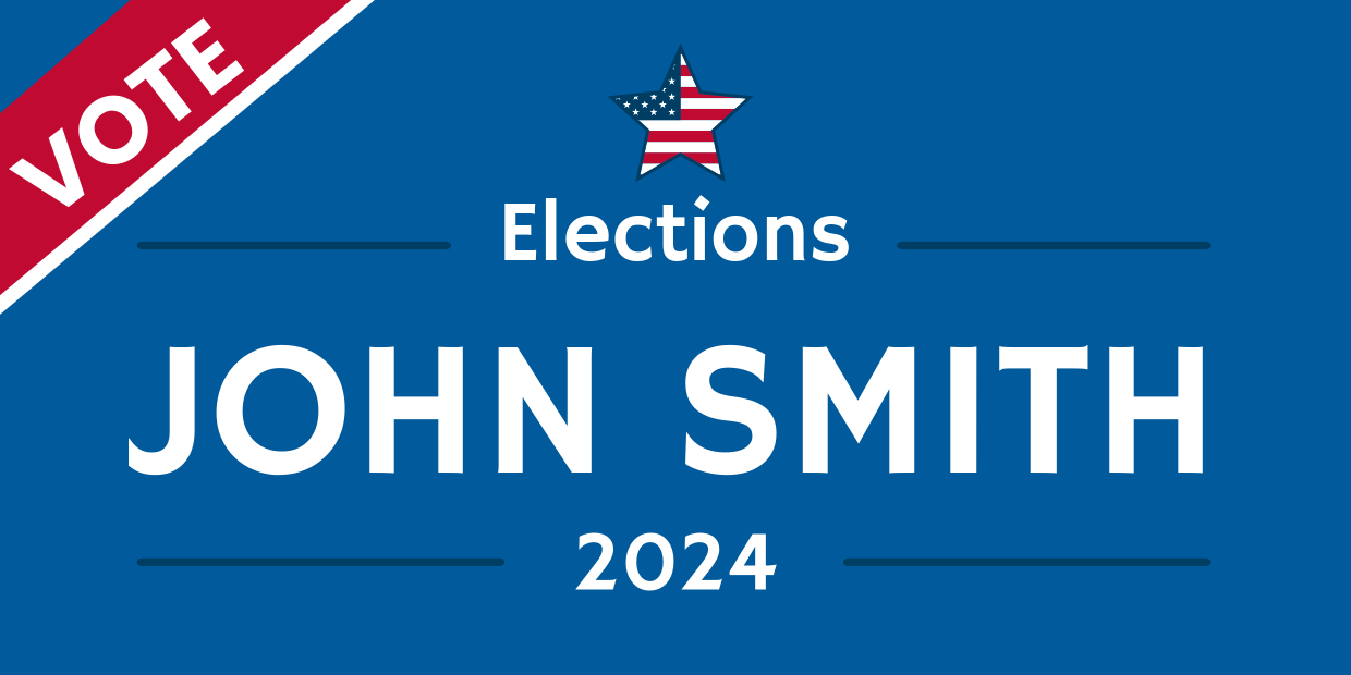 Blue-Themed American Elections Sign Template | Square Signs