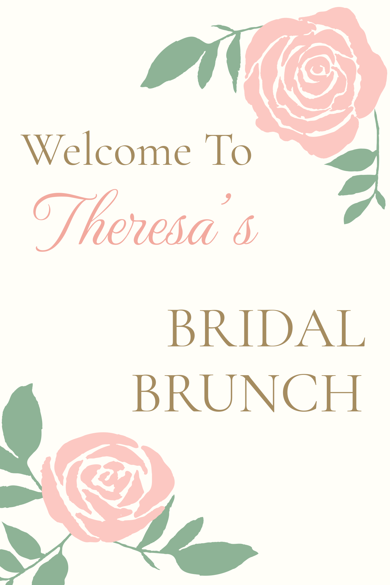 Bridal Brunch Welcome Sign Template | Square Signs