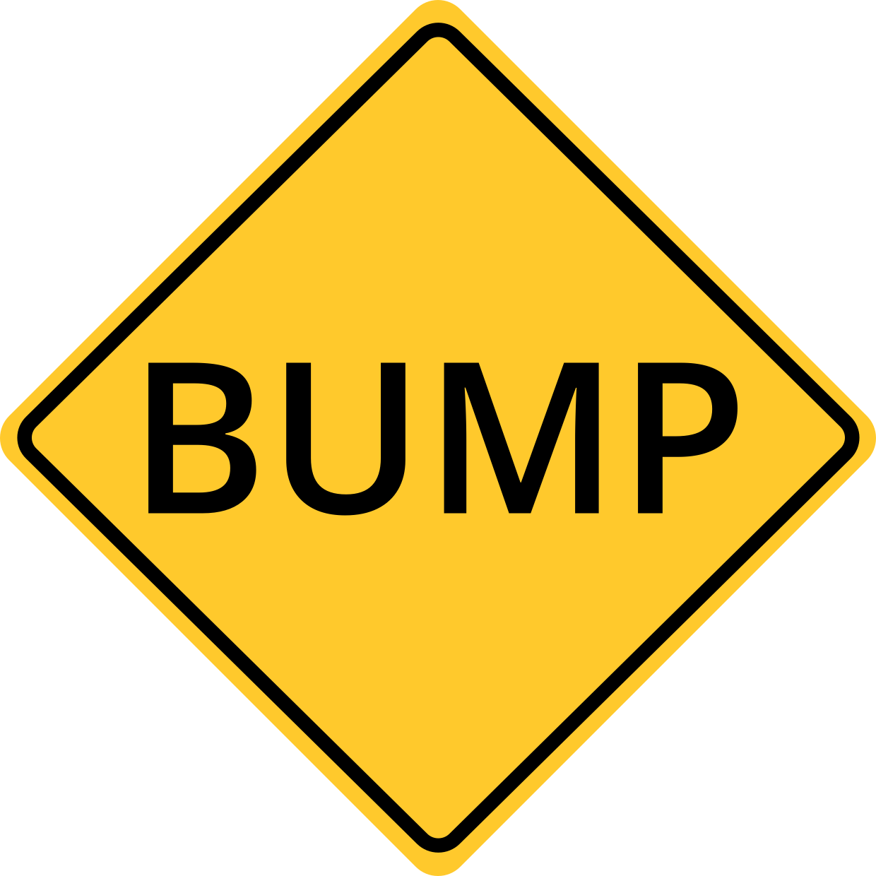 Yellow Dimond-shaped Road Bump Sign Template | Square Signs