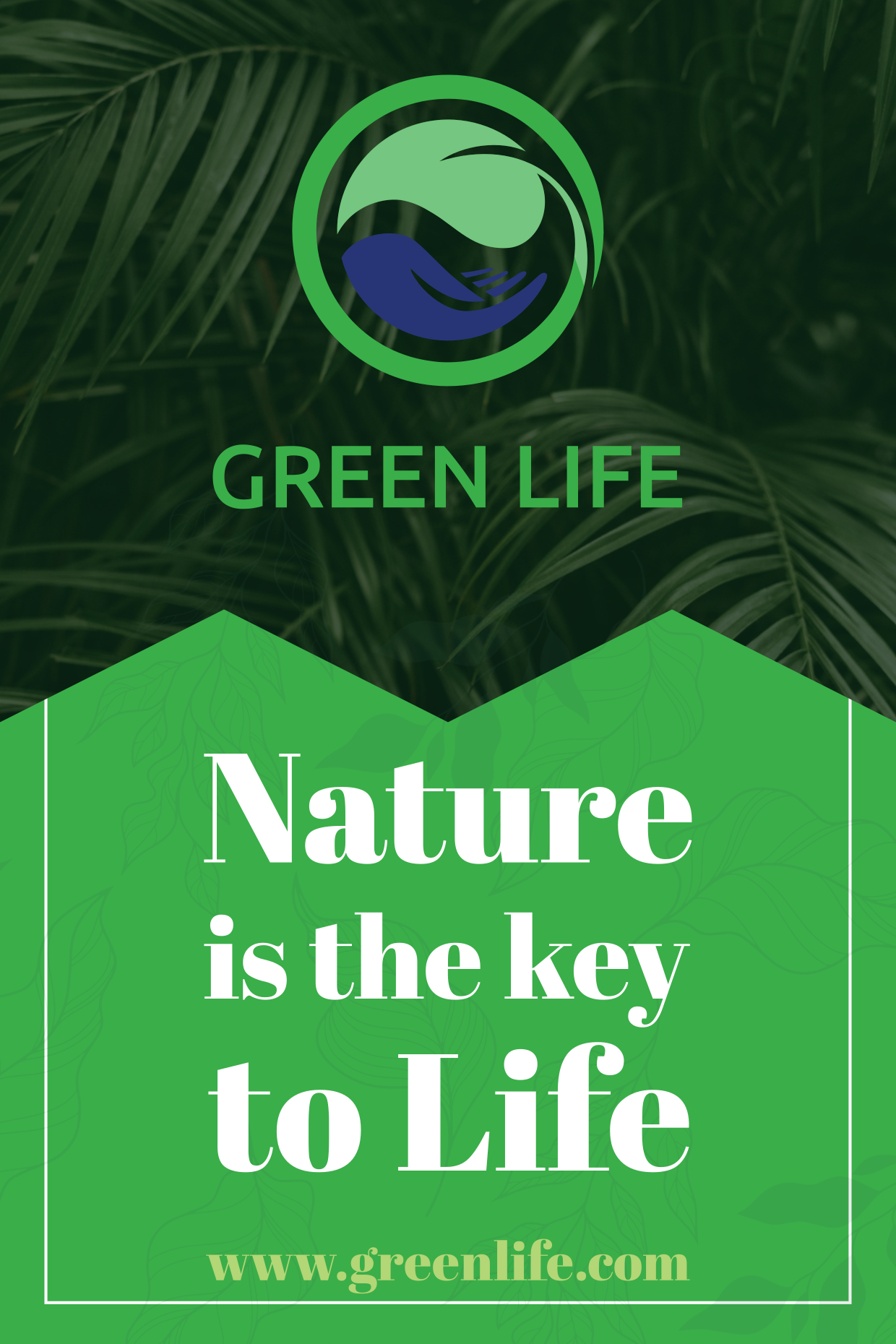 Green Planet With Leaves and Water Symbol Sign Template | Square Signs