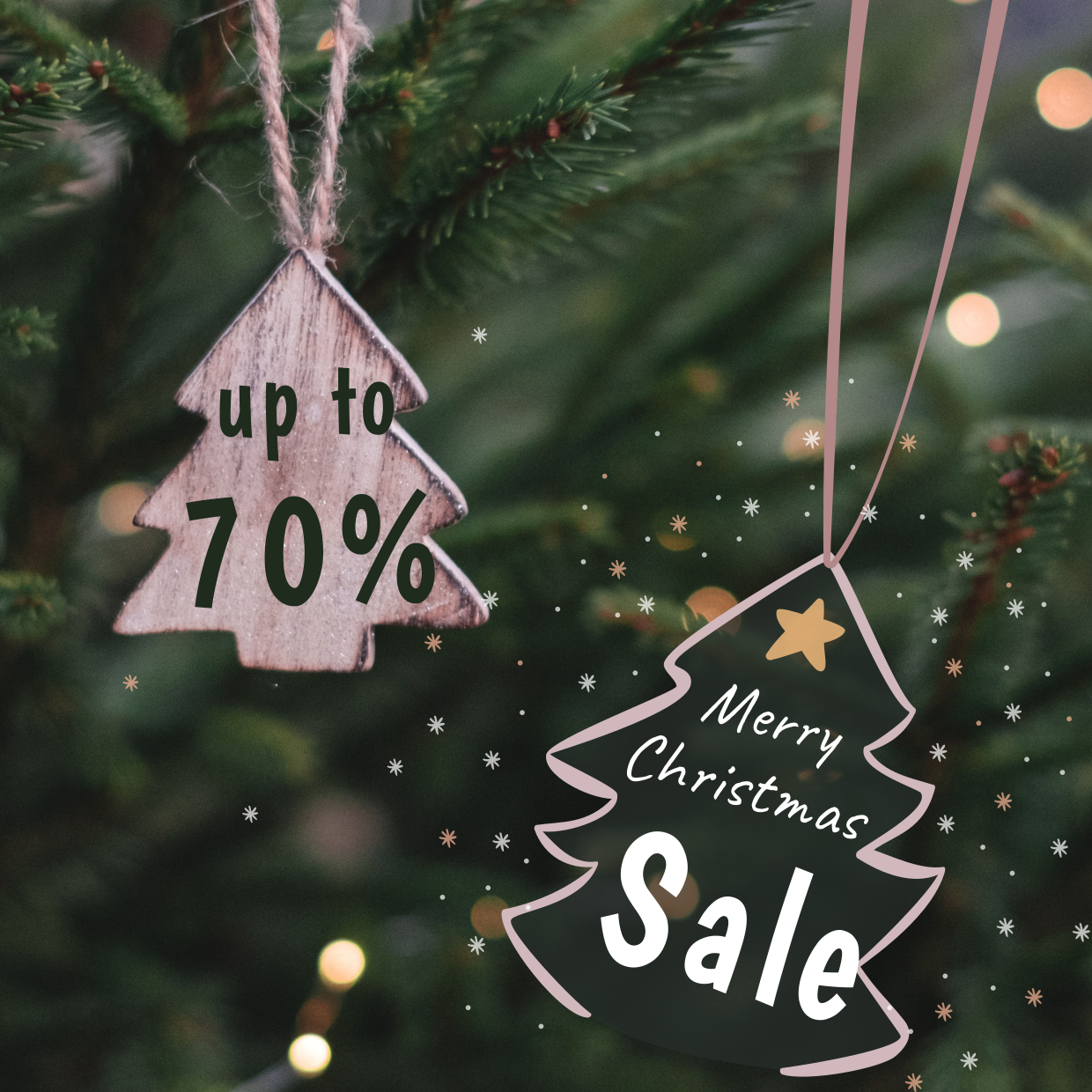 Merry Christmas Sale Campaign Holiday Sign Template | Square Signs