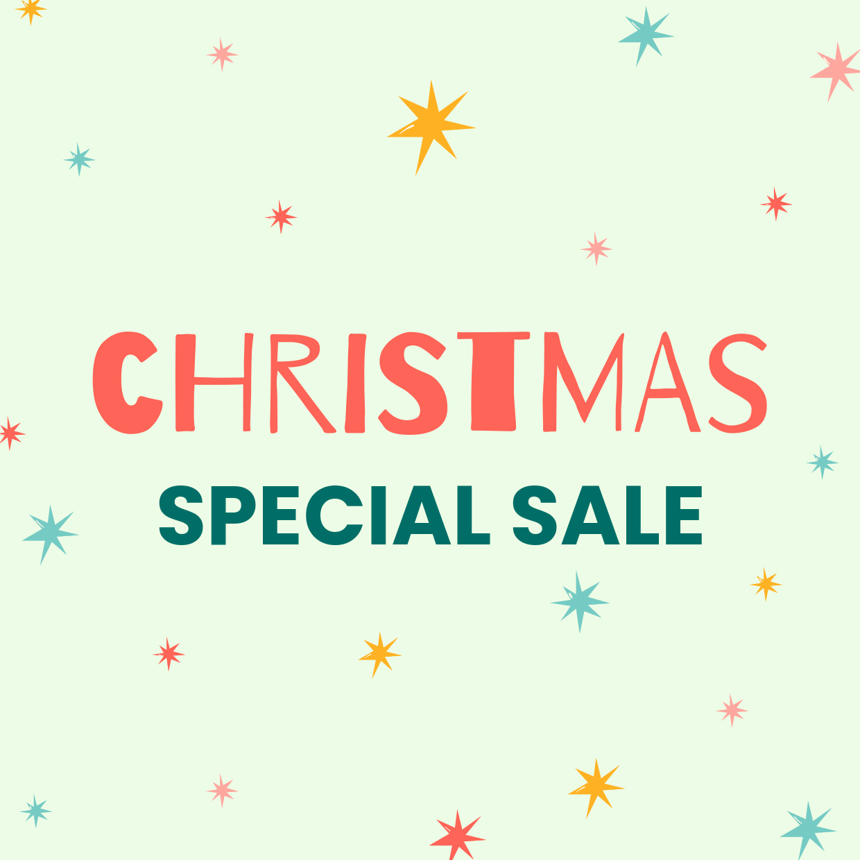 Pastel Green Christmas Special Sale Sign Template | Square Signs