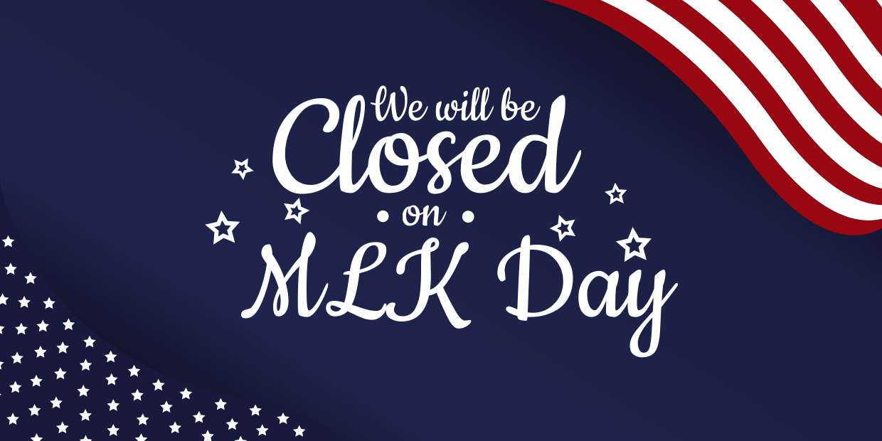 US Flag Themed Closed on MLK Day Notice Sign Template | Square Signs
