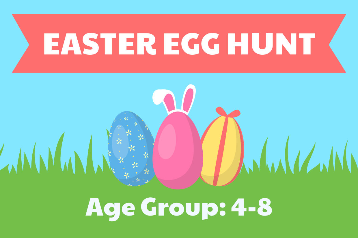 Colorful Eggs on the Grass Easter Egg Hunt Sign Template | Square Signs