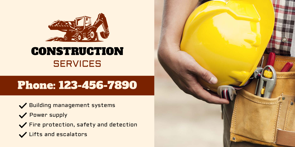 Construction Services Sign Template | Square Signs