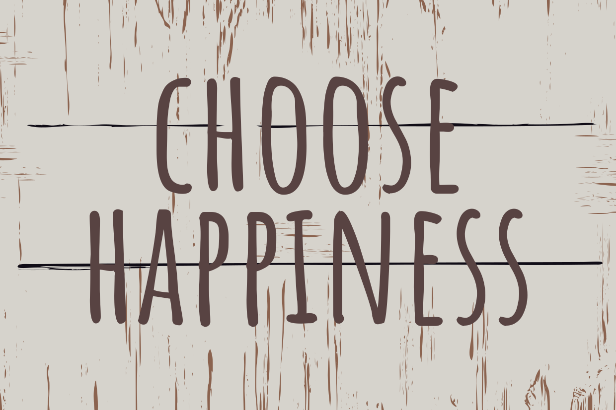 Wood-Effect Choose Happiness Quote Sign Template | Square Signs