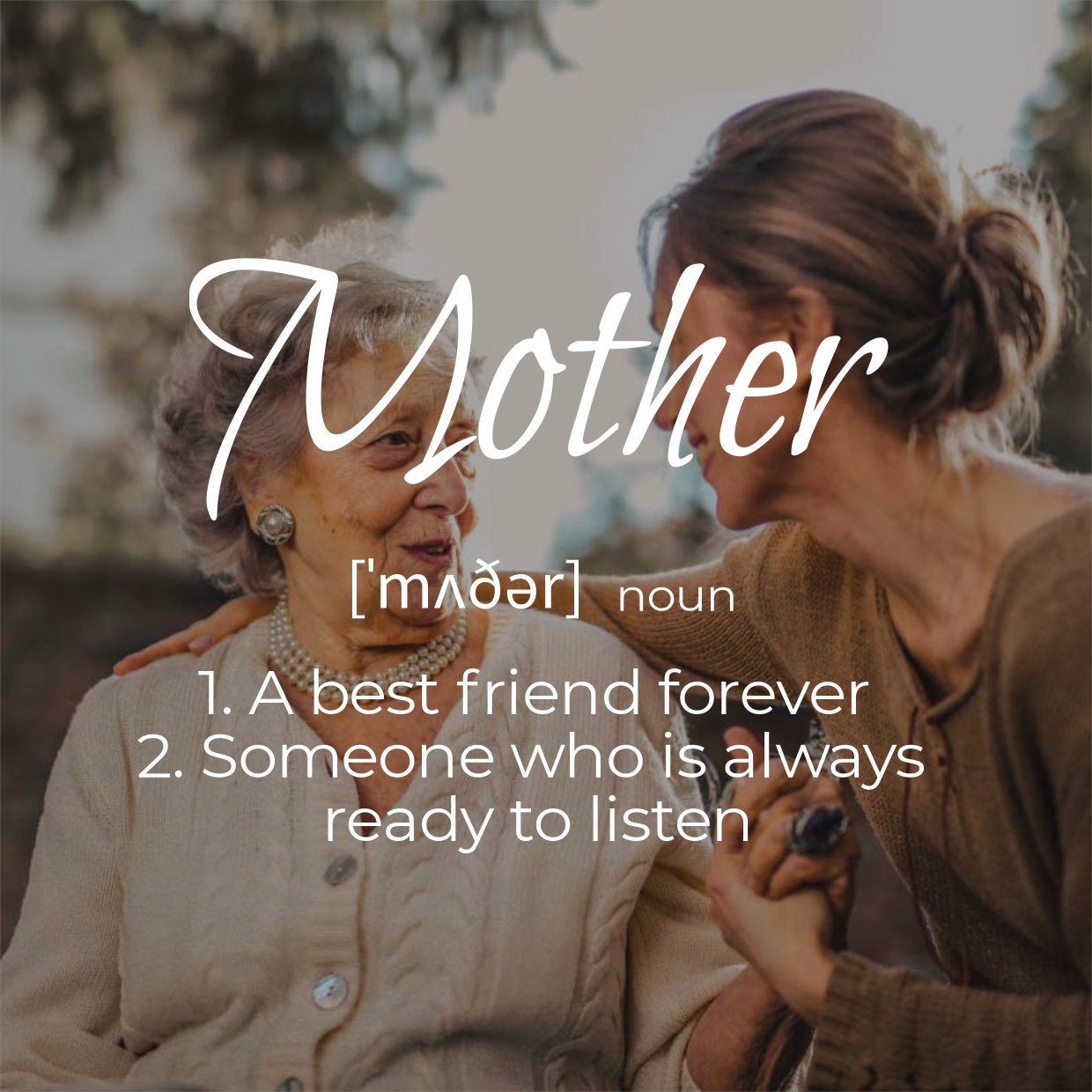 Definition of the Word Mother Photographic Template | Square Signs