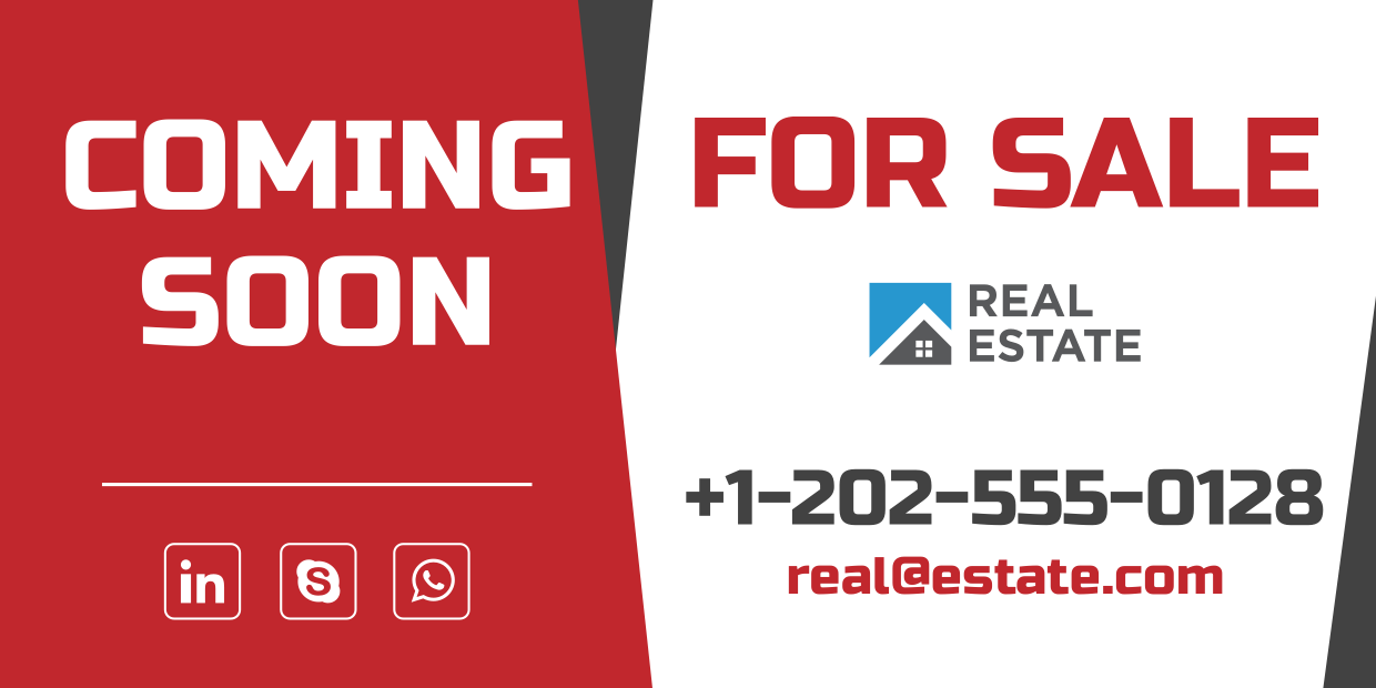 Coming Soon For Sale Real Estate Template | Square Signs