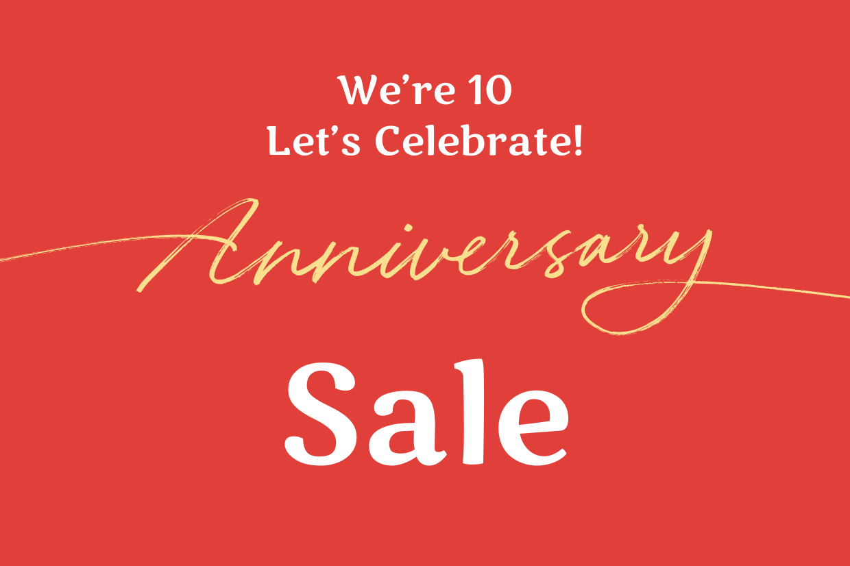 Scarlet 10th Anniversary Sale Sign Template | Square Signs