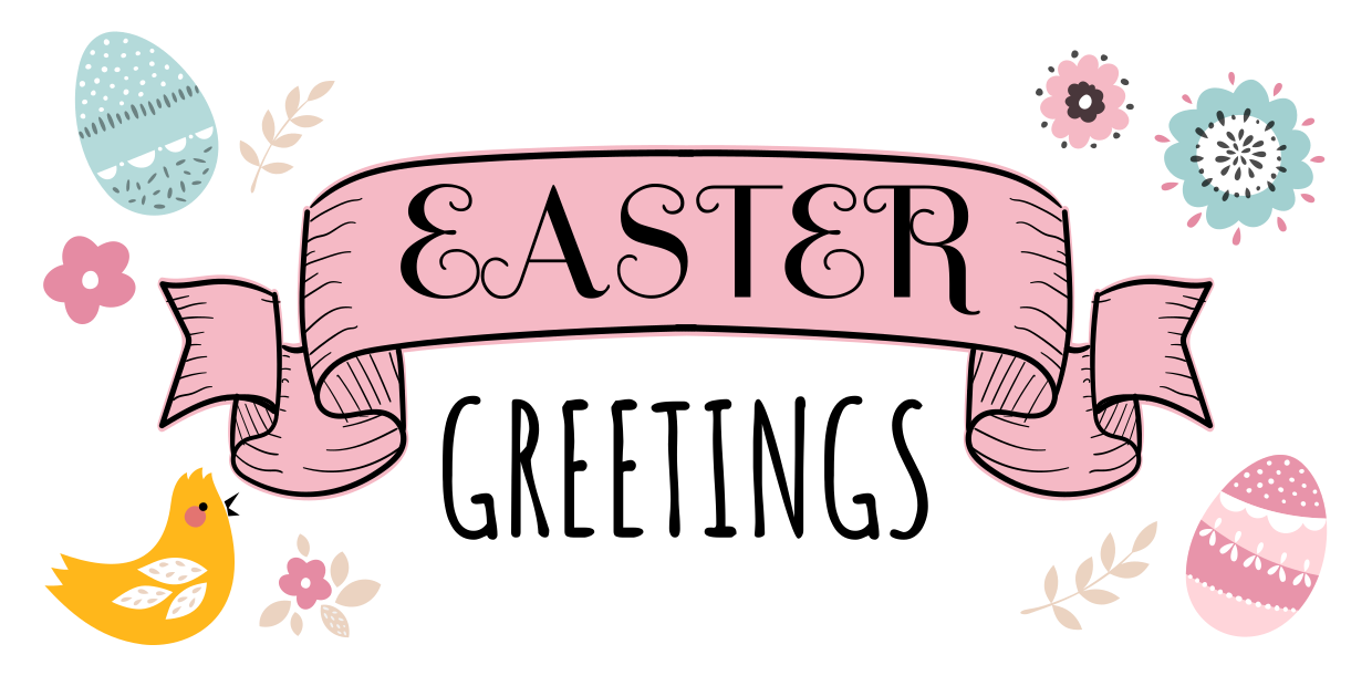 Easter Chick, Eggs and Flowers Decorative Sign Template | Square Signs