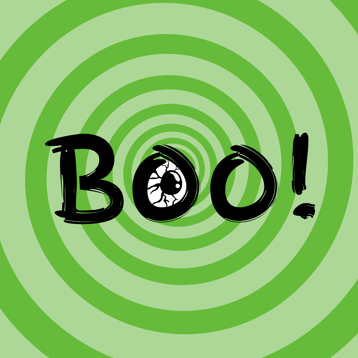 Green Spiral Halloween Sign Template | Square Signs
