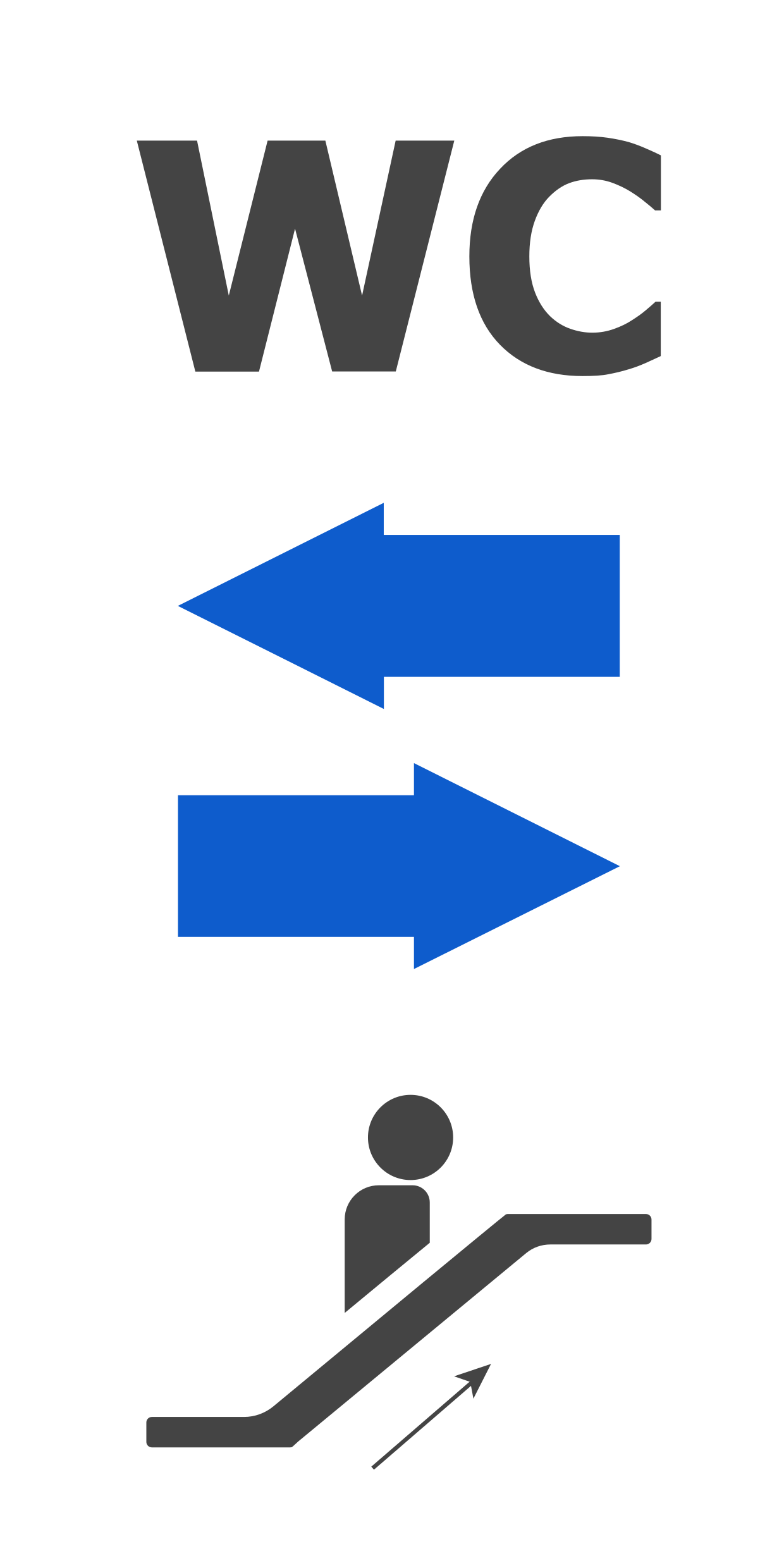 Black, White and Blue Directional WC Sign Template | Square Signs